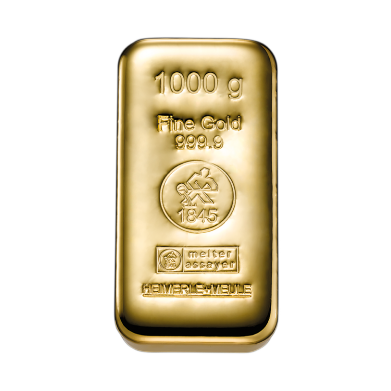 Guldbarre støbt i finguld. Køb 1 Kilo investeringsguld